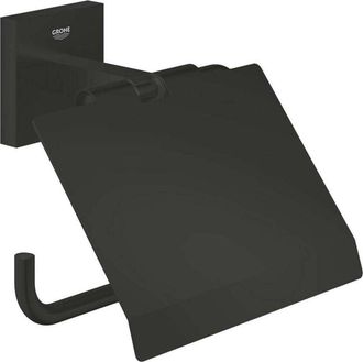 GROHE QuickFix Start Cube - Toilettenpapierhalter mit Abdeckung, schwarz matt 411022430 - Grohe
