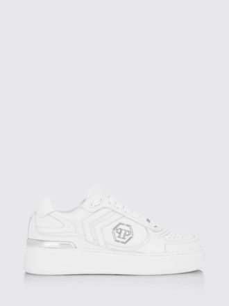 Philipp Plein Baskets basses Pit-$top en cuir monogramme avec logo Hexagon