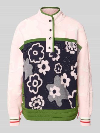 Marc Cain Relaxed Fit Pullover aus Viskose-Mix mit Troyer-Kragen