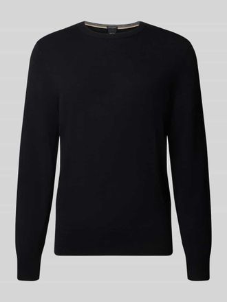 HUGO BOSS Pullover aus Wolle Kaschmir mit Rippabschl&uuml;ssen