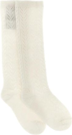 Valentino Garavani Femme, Sous-v&ecirc;tements, Blanc, Taille: L/Xl Chaussettes en mohair