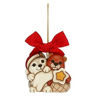 Thun Weihnachtsschmuck, Wolf Noah und Biber mit Stern aus Keramik, handverziert, Maxi-Version - Weihnachtsgeschenkidee 2022-7,7 x 5 x 6,7 cm h