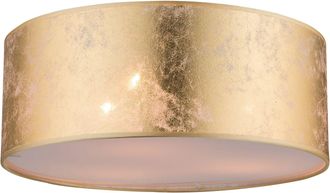 Globo Lighting home24 Deckenleuchte Amy I Ø 40cm Gold/Weiß Webstoff E14