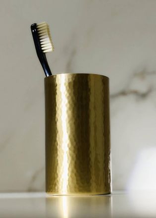 Mango Gobelet porte-brosse &agrave; dents en acier inoxydable or - Home - Taille unique - MANGO HOME