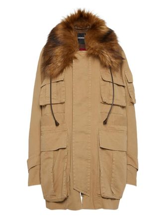 Dsquared2 parka &agrave; col en fourrure - Tons neutres