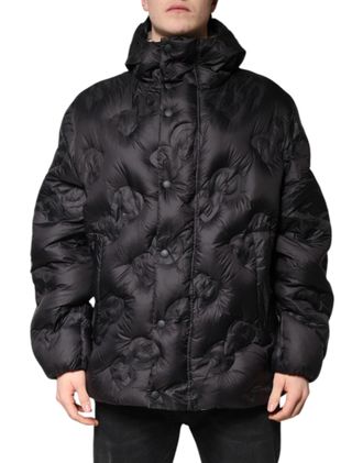 Dolce & Gabbana Mens Quilted Nylon Parka Jacket Black Down
