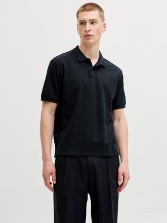 Jack & Jones Poloshirt JACK & JONES JPRBLAWESTON SS POLO, Herren, Gr. XL, night sky detail:solid, Jersey, Obermaterial: 100% Baumwolle, unifarben, regular fit norm