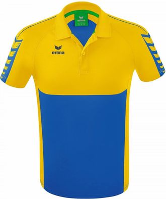 Erima Herren Six Wings Sport Polohemd (1112206), New royal/gelb, XL