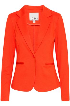 Ichi IHKATE Damen Blazer Jackenblazer Anzugsjacke mit 1-Knopf-Form Stretch Reverskragen Paspeltaschen Slim fit, Größe:XS, Farbe:Orange.com (181561)