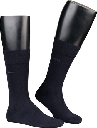 HUGO BOSS Herren Socken blau Schur-Wolle unifarben