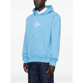 Arte Logo-Print Cotton Hoodie - Blue