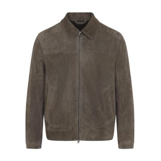 Brioni Shirt Collar Blouson - - Jackets - Herren - Braun - XL