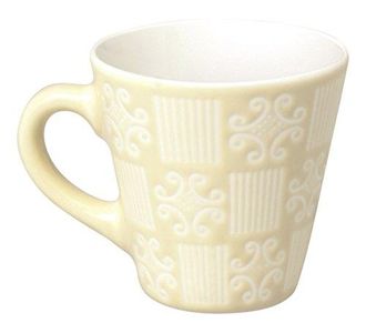 Excelsa Etnika Tasse Kaffee 90 ml, Porzellan, Cremefarben, 6.2 x 6.2 x 6 cm