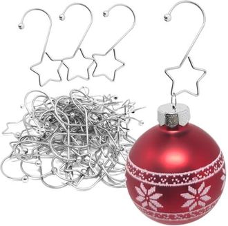 Com-Four 50x cintres Premium en Forme d&eacute;toile pour Boules de Sapin de No&euml;l - Crochets pour Boules de No&euml;l - cintres pour Boules pour d&eacute;corations de Sapin de No