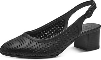 Tamaris Comfort Damen Slingpumps aus Leder Elegant, Schwarz (Black), 36 EU