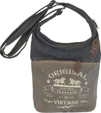 Sunsa Damen Umhängetasche. Hobo Tasche aus Canvas/Leinwand & Leder. Vintage Retro Stil Crossbody Bag mit viel Reißverschluss Fächern