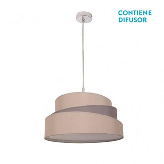 Fabrilamp Lampe de Decke Lampenschirm 40 cm Durchmesser Grau und Taupe. 3xE27. Messungen Dimmbarx40cm