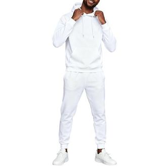 Generic Surv&ecirc;tement pour homme - Sweat &agrave; capuche et pantalon de jogging en coton m&eacute;lang&eacute; - Deux pi&egrave;ces - Surv&ecirc;tement de loisirs - Surv&ecirc;tement pour le quotidie