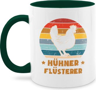 Shirtracer Tasse Tassen 325ml - Statement - Hühner Flüsterer Vintage - 325 ml - Dunkelgrün - mit hühnern kaffetassen sprüche statements huhn haferl statement-tas