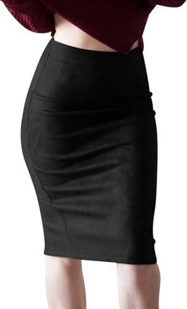 Generic Jupe Longue Jean Femme Simili Fendue pour Élastique avec Evasée Sirene Gainante Jupette Fleurs Cigarette Minijupe Legere Fuseau Pastel Cintrée Flamenc