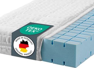 Ravensberger Matratzen Kaltschaummatratze Struktura-SAN 140x200cm | Härtegrad H3 | RG 60 | Höhe 20cm | 7-Zonen Matratze | Baumwoll-Doppeltuch-Bezug | produziert in Deutschla