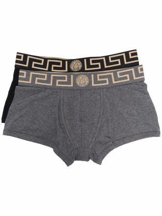 Versace lot de deux boxers &agrave; logo - Noir