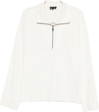 A|X Armani Exchange Pull Col Roul&eacute; - Blanc