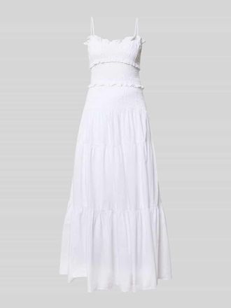 Michael Kors Midikleid mit R&uuml;schen und Volantsaum