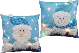 PartyKindom 2st Leuchtender Beleuchteter Kissenbezug Weihnachtskissen Mit Licht Kissen Abdeckungen Kissen Cases F&uuml;r Sofa Beleuchtete Kissen F&auml;llen Led Leinenimita