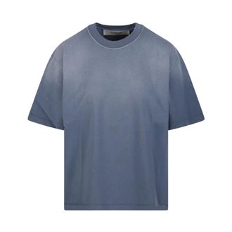 Golden Goose Femme, Tops, Bleu, Taille: 36 FR Boxi T-Shirt Logo Patch