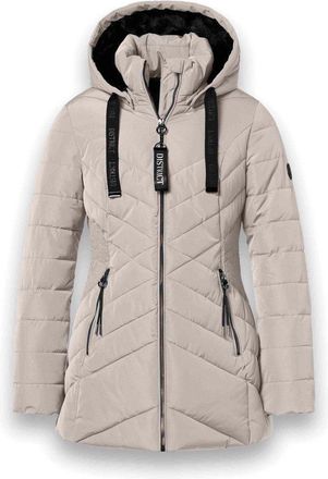 District Winterjacke Workout mit Kapuze (Mantel, wasserabweisend) beige Damen