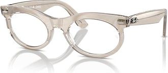 Ray-Ban Wayfarer Oval Optics Change Graue Wellen Selbsttönend Fassung Klar Glas Polarisiert 50-22