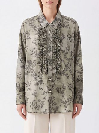 R13 Chemise en viscose &agrave; manches longues avec imprim&eacute; floral