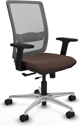 Piqueras y Crespo Haches B&uuml;rostuhl mit Lendenwirbelst&uuml;tze mit 2D-Armlehnen, ausgestattet mit Syncro/Traslack und injiziertem Schaum, mit Rollen von 65 mm, Nylon, Grau/D