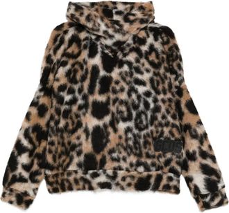 GCDS hoodie à imprimé animalier - Marron