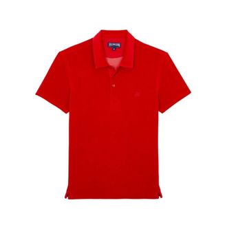 Vilebrequin Homme, Tops, Rouge, Taille: S Polo en coton éponge organique uni