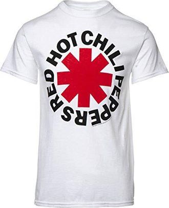 Red Hot Chili Peppers Asterix T-Shirt, Blanc (White), S Homme
