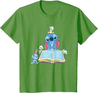Disney Lilo & Stitch Reading A Book T-Shirt