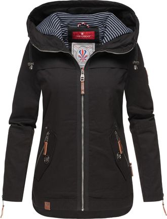Navahoo Damen Jacke Fr&uuml;hling &Uuml;bergangsjacke Parka Mantel Kapuze B692 [B692-Wek-Schwarz-Gr.XS]