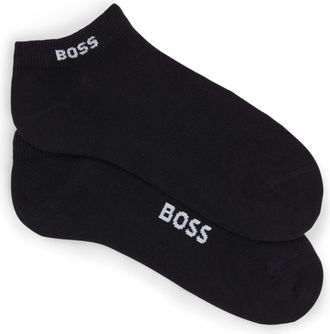 HUGO BOSS Sneakersocken BOSS 2P AS Logo CC W, Damen, Gr. 35-38, schwarz (schwarz 001), Baumwollmischung, elastisch, Socken Sneakersocken, mit Logoschriftzug