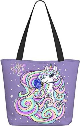 AOOEDM Sac &agrave; provisions pour dames de cheval de licornes de dessin anim&eacute; 13x11x7in.Le cadeau parfait de la Saint-Valentin.Cest de la Saint-Valentin pour mama