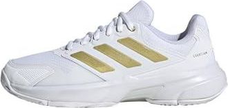 adidas Adidas Femme Courtjam Control 3 Tennis Shoes, FTWR White/Gold met./FTWR White, 38 2/3 EU