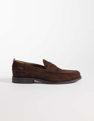 HUGO BOSS HUGO Red - Mocassins &agrave; inscription logo - Marron-Noir