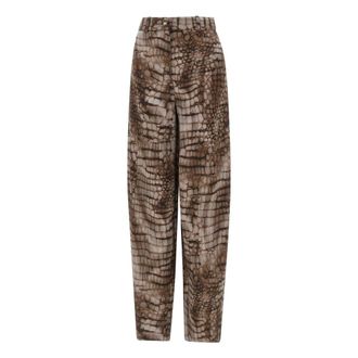 Elisabetta Franchi Femme, Pantalons, Brun, Taille: 40 FR Wide Pantalons