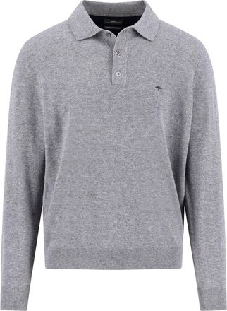 Fynch-Hatton Strickpolo aus Merino-Kaschmir mit Polokragen Steel / 3XL