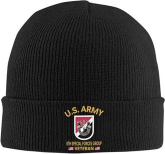 Generic Vétéran du 6E Groupe des Forces Spéciales Américaines Homme Femme Skull Cap Respirant Watch Cap Souple Bonnet De Trawler pour Course À Pied Cyclisme T