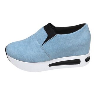 Generic Femme Chaussures Slip-on &agrave; Plateforme Baskets sans Lacets en Daim Grande Taille Semelle &Eacute;paisse L&eacute;g&egrave;res Chaussures de Sport Marche Sneakers Tendances 
