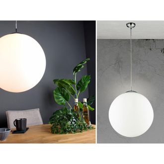Fan Europe Fan Europe - Gro&szlig;e Pendelleuchte city 1 flammig Glaskugel Wei&szlig; satiniert, &oslash; 45cm