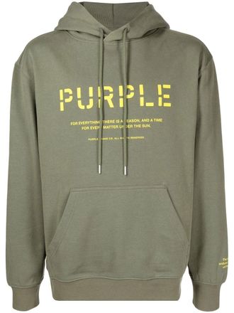 Purple Hoodie mit Logo-Print - Grün