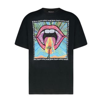 Palm Angels Homme, Tops, Noir, Taille: M Crazy Mouth T-Shirt